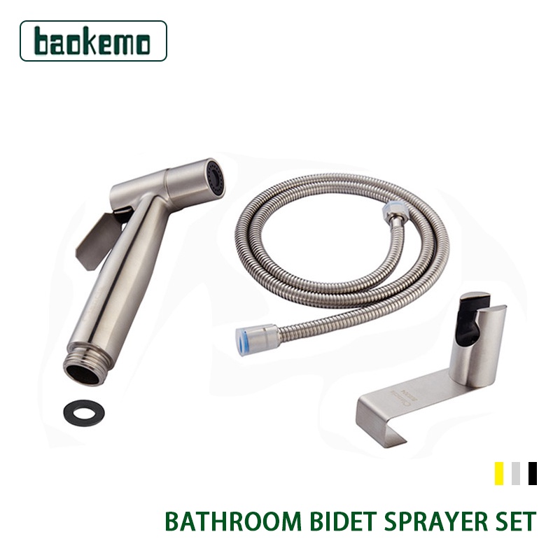 Stainless Steel Hand Spray Bidet Hose Set & Holder Bathroom SUS304 ...