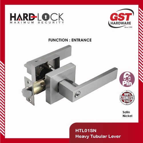 Hard Lock HTL01 Stainless Steel 6 Pins Heavy Duty Tubular Lever Door ...