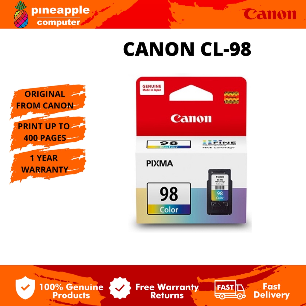 Canon CL-98 Color Genuine Ink Cartridge For E500/600/610/510 | Shopee ...
