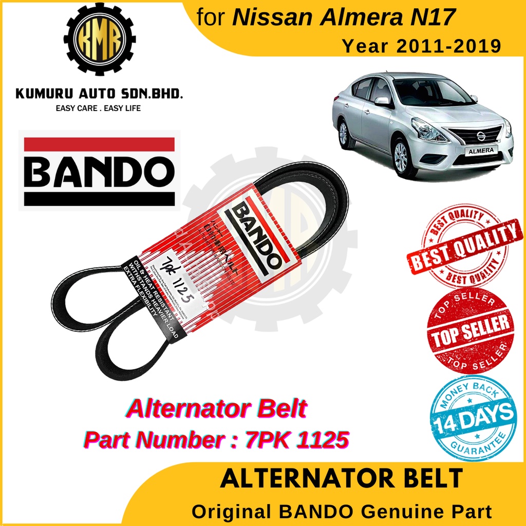 1 Pc V Belt Original Bando Alternator Fan Aircond Belt Nissan Almera