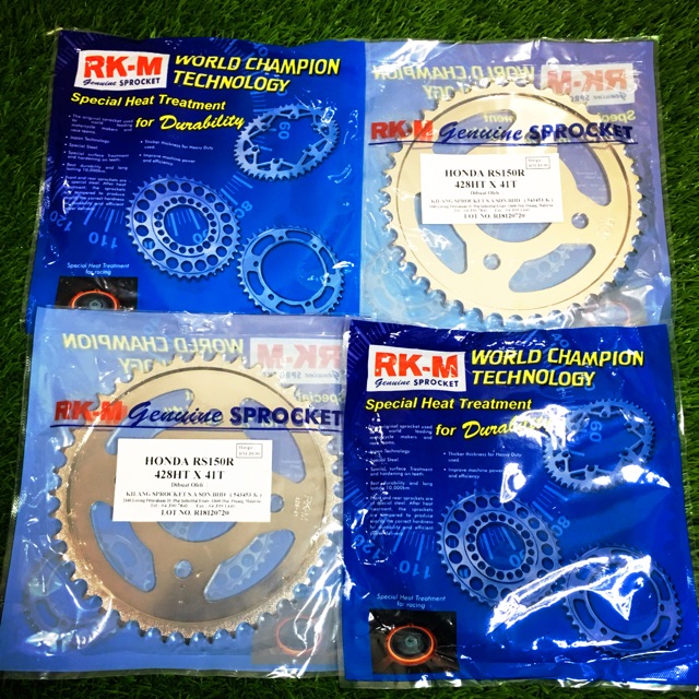 RKM SPROCKET SET HONDA RS150 RSX150 428H SPROCKET REAR 38T 39T 40T 41T ...