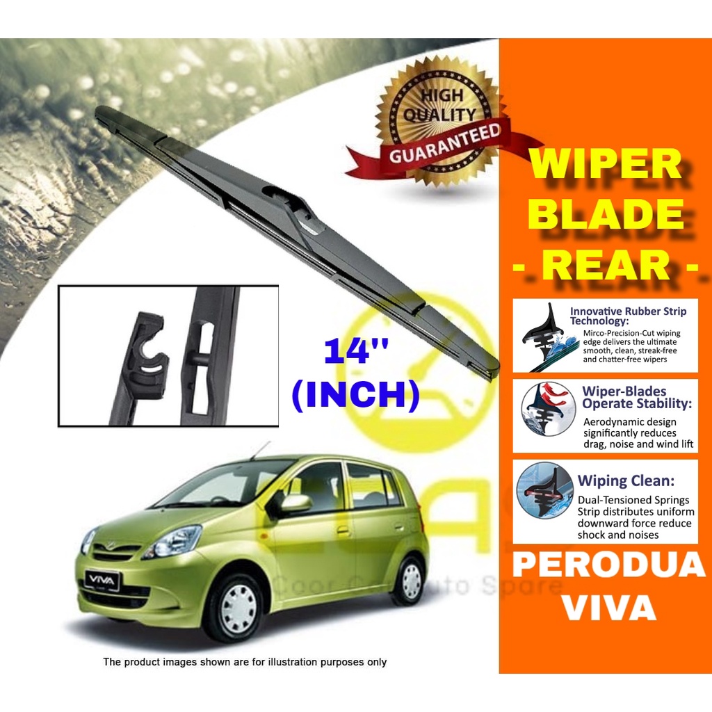 Japan Techno Rear Wiper Blade 12'' / 14'' Inch - Perodua Myvi Axia Alza ...