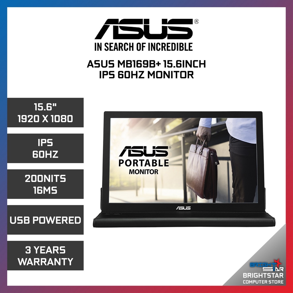 ASUS MB169B+ Portable USB Monitor ( 15.6 Inch / 1920 x 1080 / IPS ...