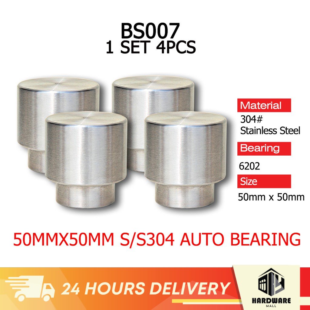 4PCS 50mm x 50mm Stainless Steel Auto Gate Bearing 6202 Pagar Hinges ...
