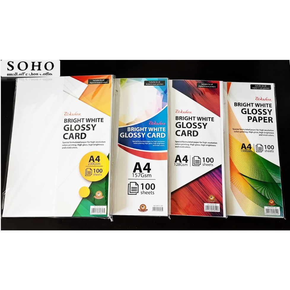 A4 Glossy Card (230/157/128/100 GSM)(100 Sheet) | Shopee Malaysia