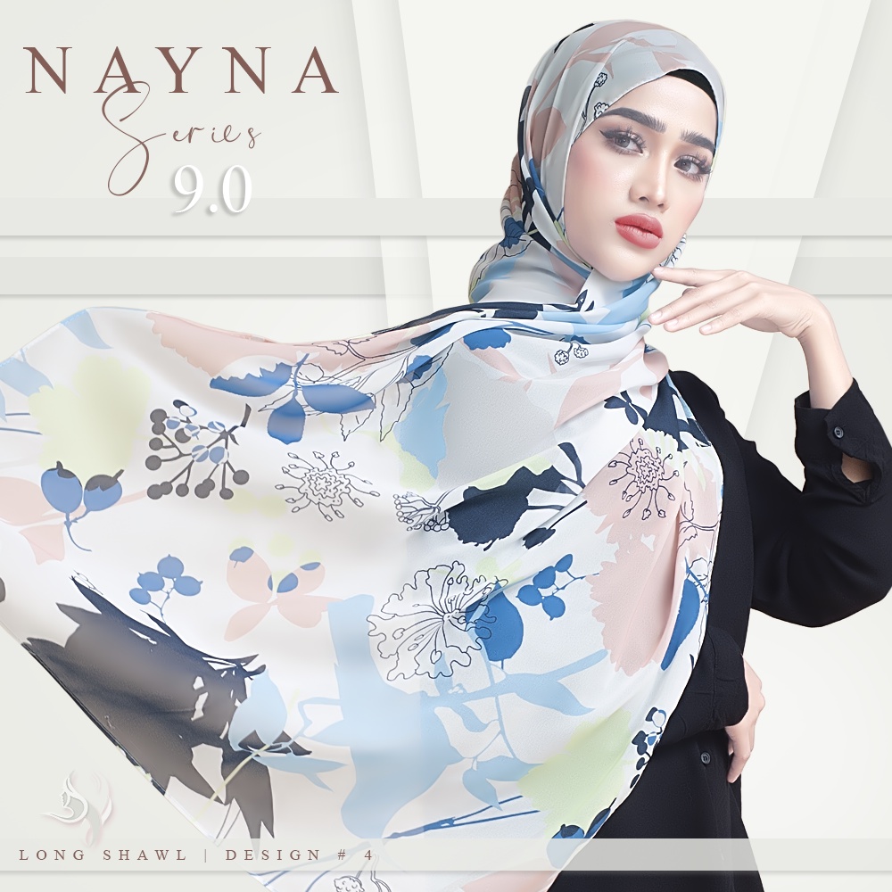 "Anti Kedut" NAYNA Series Printed Shawl 9.0 Abstract Seamless Pattern ...