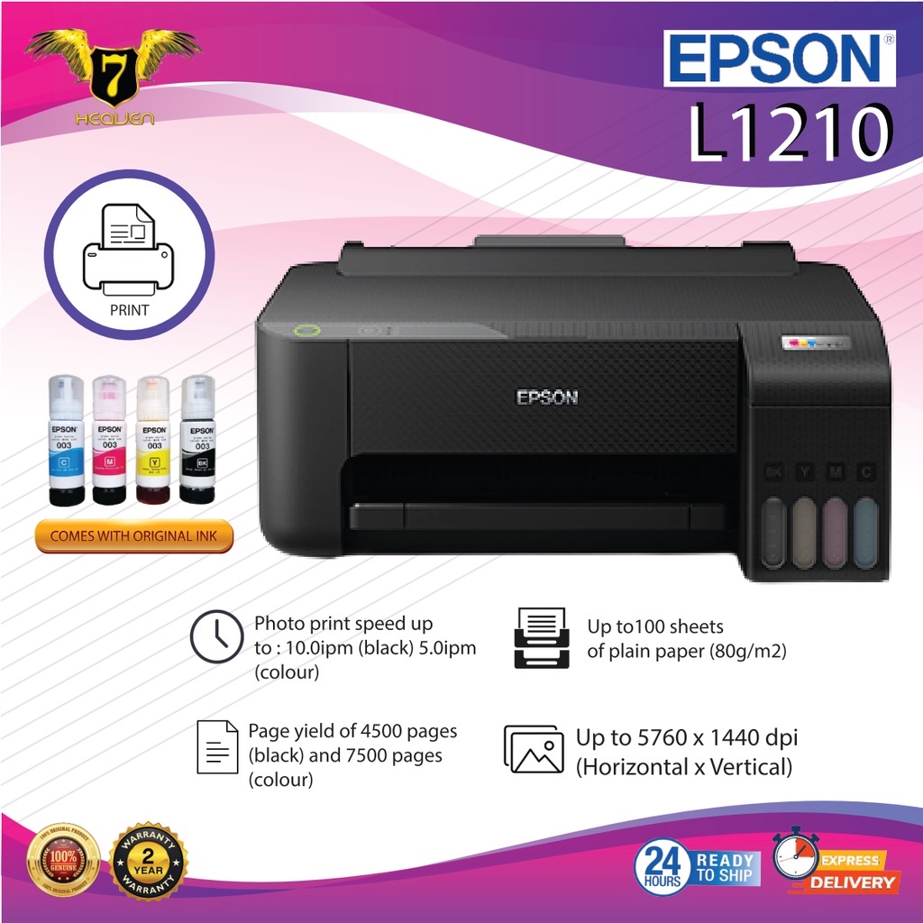 Epson EcoTank L1210 A4 Ink Tank Printer with Original Ink | Shopee Malaysia