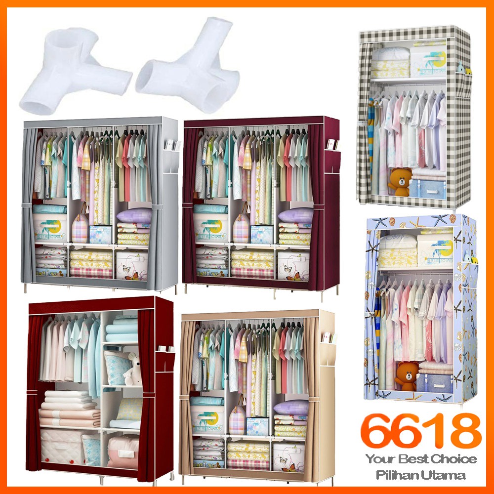 Almari Baju Rak Baju Organisasi Pakaian Storage Rack Cabinet Clothes ...
