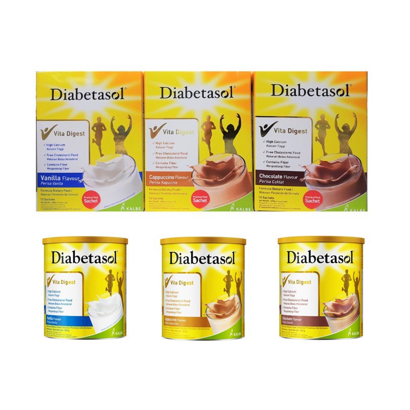 Diabetasol Milk Vanilla/Chocolate/Cappuccino 360g / 600g (10x60g) /800g | Shopee Malaysia