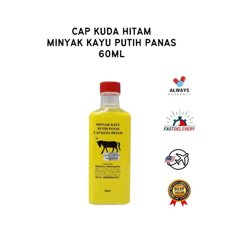 CAP KUDA HITAM MINYAK KAYU PUTIH PANAS 60ML | Shopee Malaysia