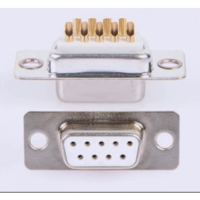 Gold Pin 9 Way Panel Mount D-sub Connector Socket RS232 RS485 DB9 ...