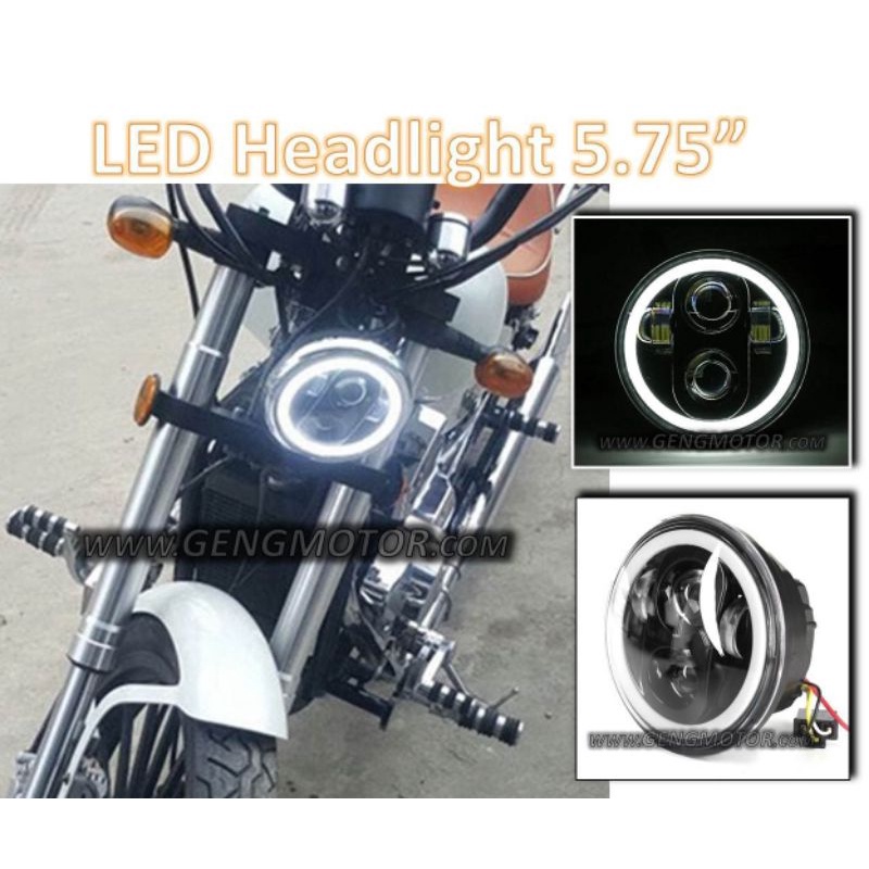 LED HEADLIGHT HEADLAMP HARLEY DAVIDSON UNIVERSAL CHOPPER CBX750 VIRAGO ...