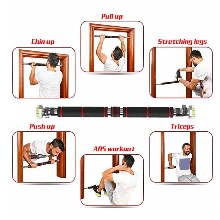 Doorway Pull Up Bar Chin Up Fitness Bar No Screw Safety Locker High Strength Hadfield Steel ...