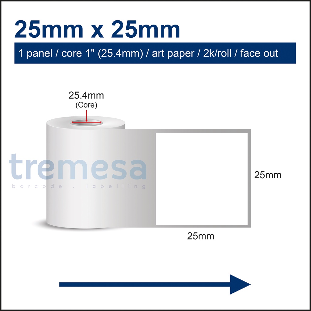 Barcode Label Art Paper 25x25 30x32 35x15 35x25 40x30 50x30 85x50 ...