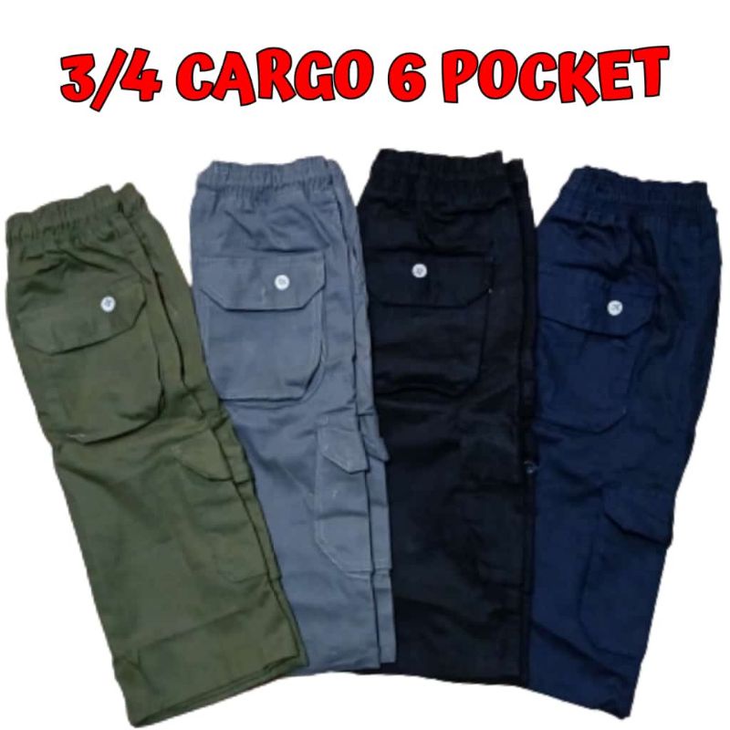 💥HOT ITEM💥READY STOK 3/4 SHORT PANTS CARGO 6 POCKET 💥 | Shopee Malaysia