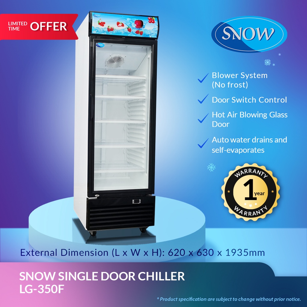 SNOW SINGLE DOOR CHILLER 350L (1 year Warranty) / LG-350F | Shopee Malaysia