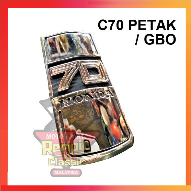 REMPIT GBO Emblem Honda 70 Aluminium Chrome C70 Honda Petak Lambang ...