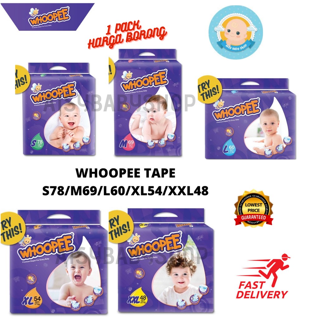 Whoopee Diapers Tape - S78/M69/L60/L54/XXL48 | Shopee Malaysia