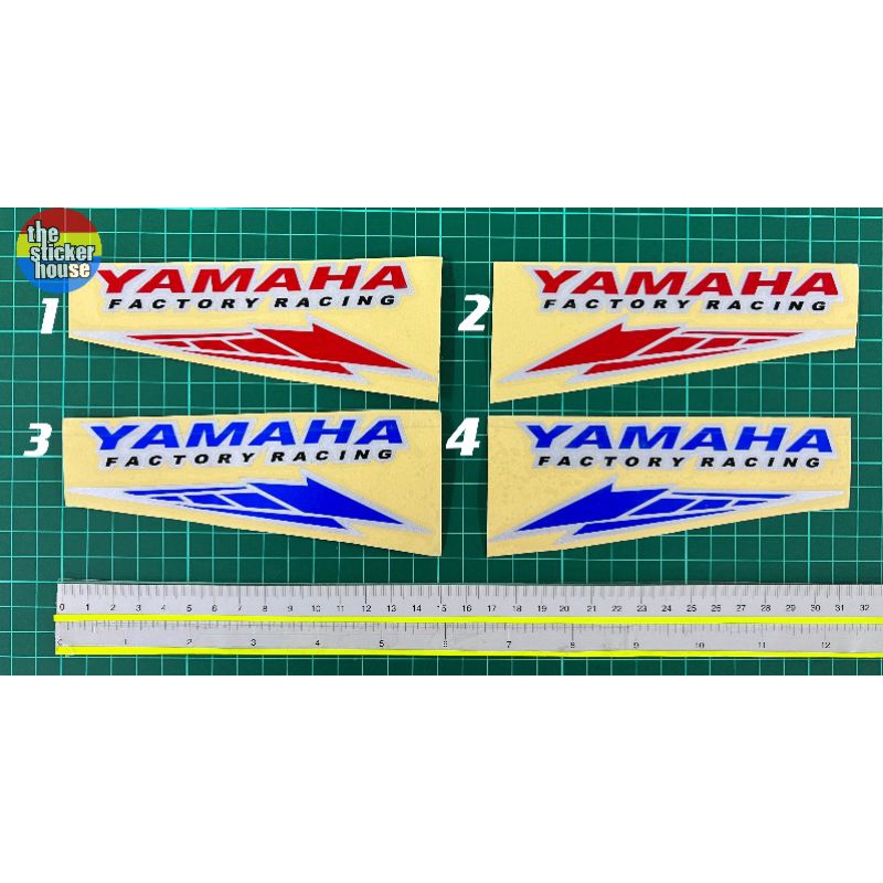 YAMAHA FACTORY RACING / YAMAHA OLD SCHOOL DESIGNS BLUE / RED STICKER ...
