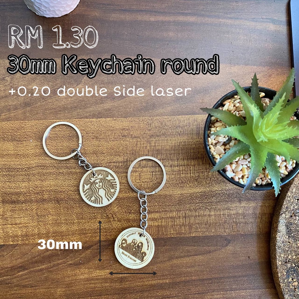 [5 PCS MINIMUM ODER ] Custom Keychain kayu [ custom made ] Logo , nama ...