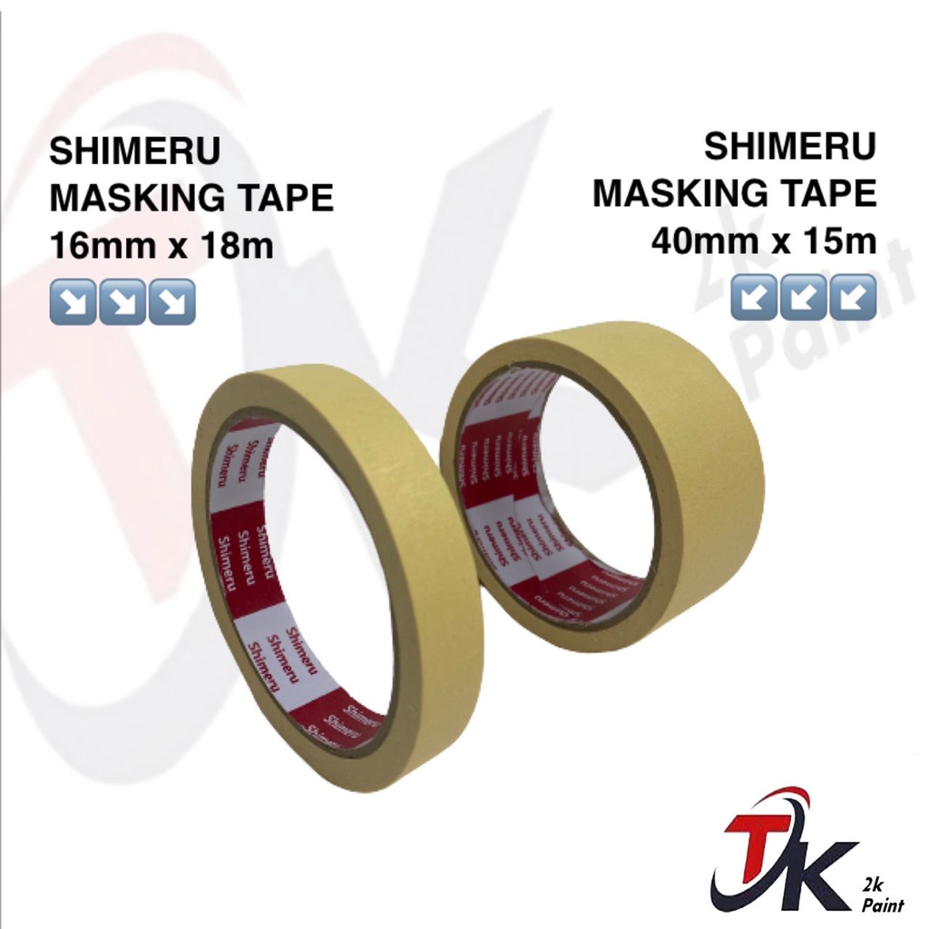 SHIMERU MASKING TAPE (16MM X 18M /40MM X 15M) Automotive Use/ **READY ...