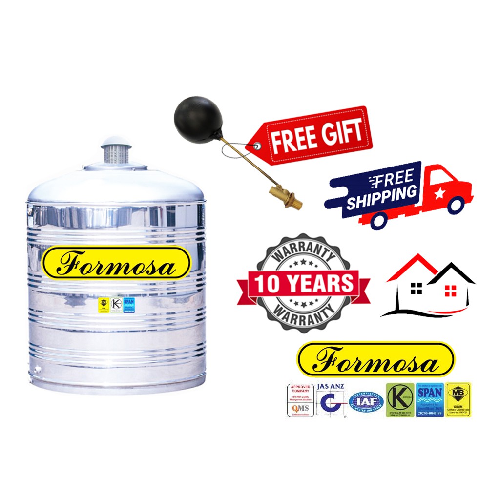 Formosa (FREE Brass Float Valve) Stainless Steel (SUS-316) Water Tank ...