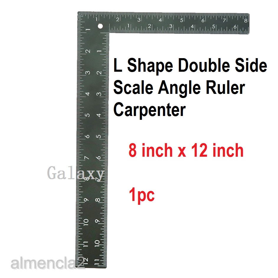 Metal L Shape Double Sides Scale Angle Square Ruler Carpenter Ruler ...