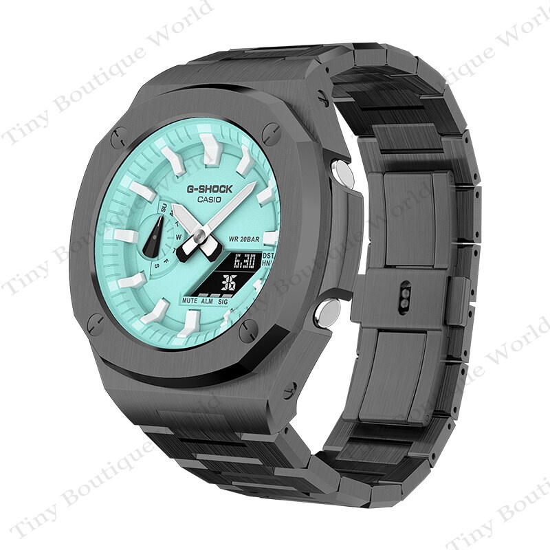 PP Nautilus Mod Kit For Casio ga2100 Metal Case with bracelet strap ...