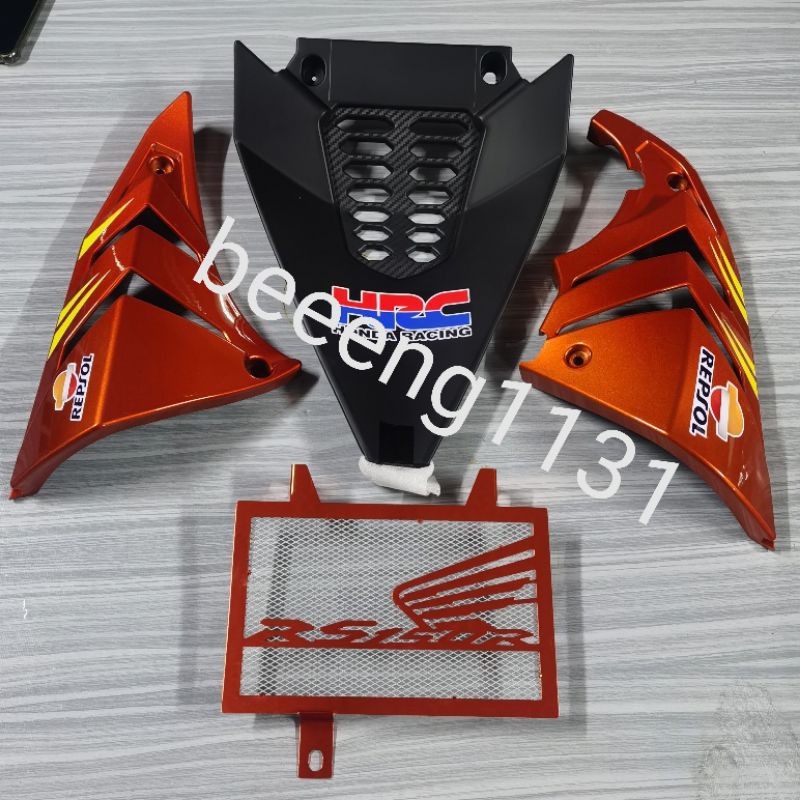 🔥RS150 set Package 3 in 1🔥SIDE ENGINE COVER OREN+Engine cover black ...