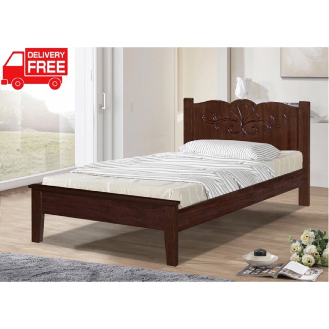 Furniture Art SOLID WOOD Single Bed Frame / Katil Kayu - Single Size ...