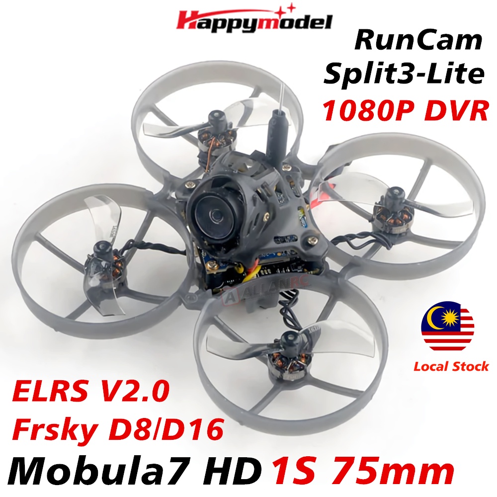 Happymodel Mobula7 1S HD 75mm X12 5-IN-1 AIO BNF w/ RunCam Split3-Lite ...