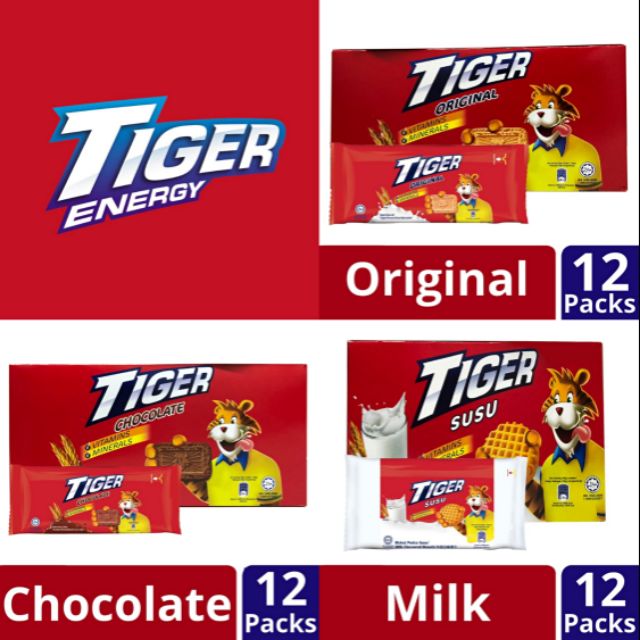 TIGER BISCUITS ORIGINAL / CHOCOLATE / MILK 12PACKS/BOX | Shopee Malaysia