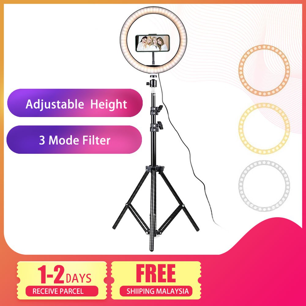 Live lights ※🔥 Ready Stock 🔥 Proocam JY- 26cm-33CM 10inch Selfie Led Ring Light 2m Light Stand ...