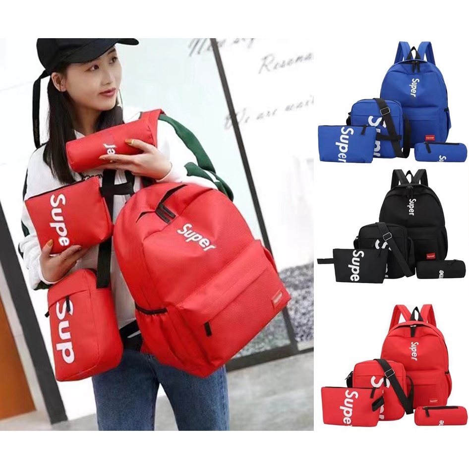 Kingkong Mama 4 in 1 Woman Man Super Backpack Set Beg Sekolah School ...