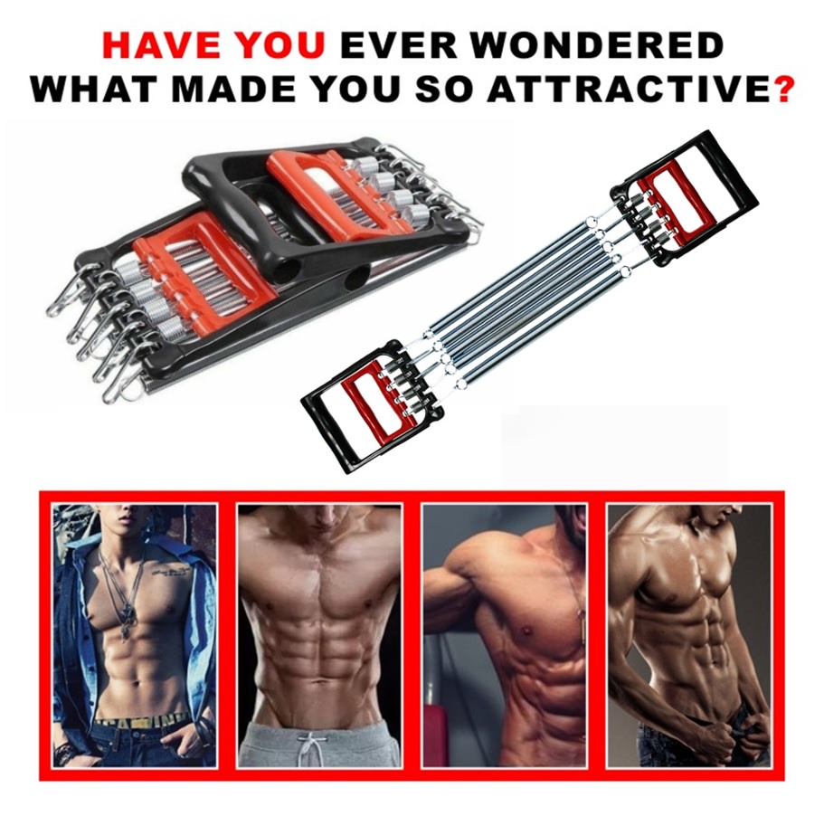 🔥🔥ADSports Chest Muscle Expander pull 5 SPRING Body Building CHEST ...