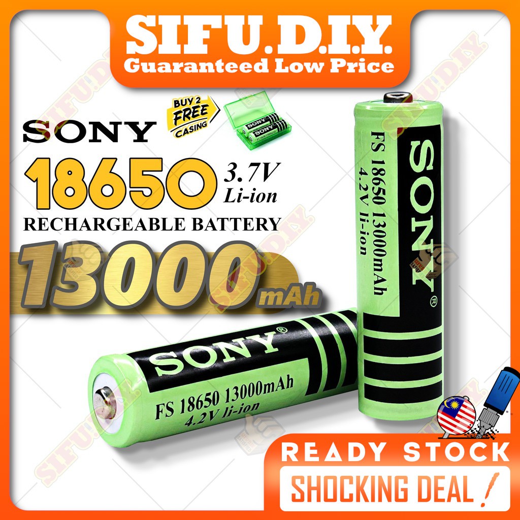 SONY 18650 Rechargeable Battery Flat Top / Button Top Bateri Cas Semula ...