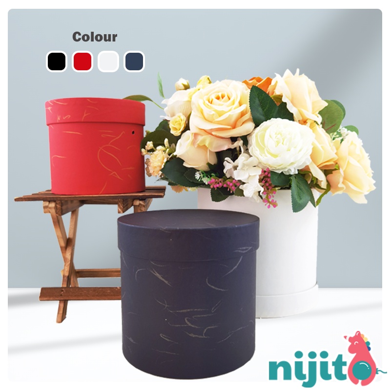 Nijito - Round Shaped Surprise Flower Gift Box Flower Florist Bouquet ...
