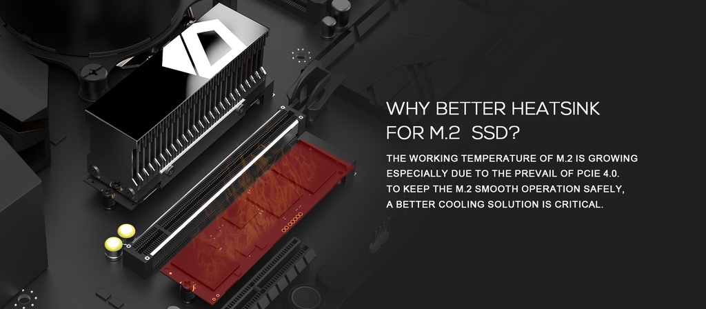ID-COOLING ZERO M15 M.2 2280 Solid State Drive SSD Heat Pipe Radiator ...