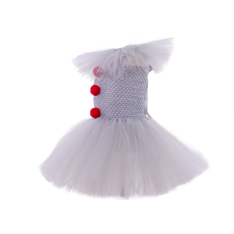 Halloween Costume For Kids Gray Girls Tutu Dress Kids Cosplay Scary ...