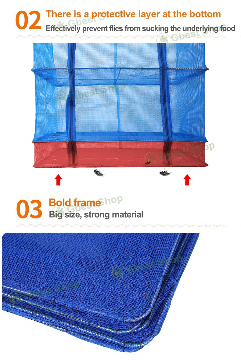 drying fish Net food hanging drying net Folding Fish Rack Cage Shelf ...