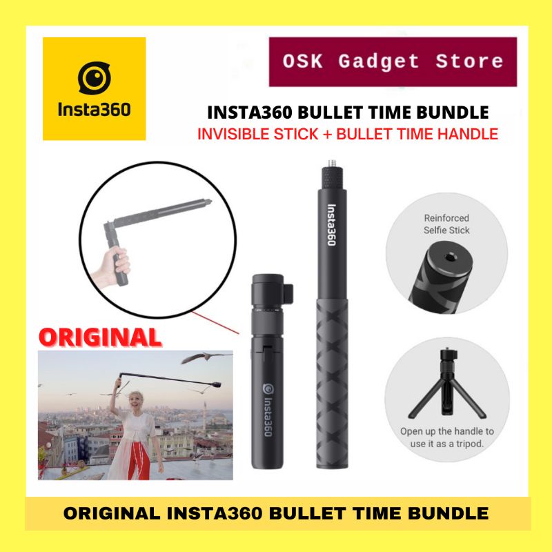 Insta360 Bullet Time Bundle Package | Invisible Stick + Bullet Time Handle | Original Insta360 ...