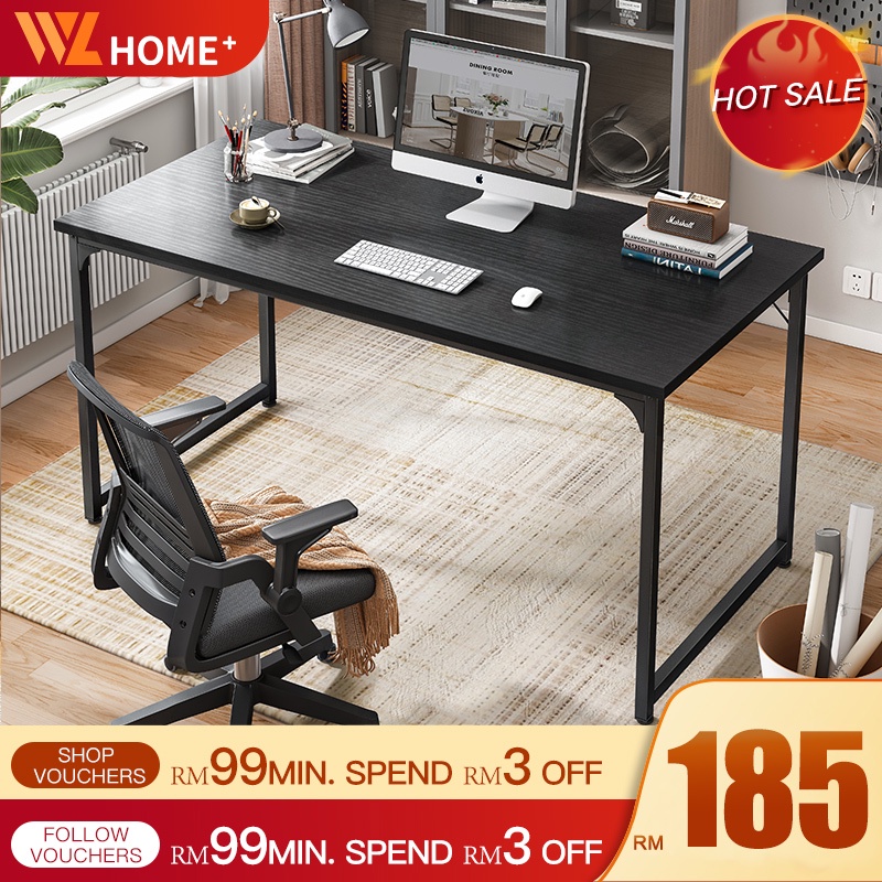Office Table Computer Desk Meja Heavy Duty 140cm Nordic Study Desk Meja ...