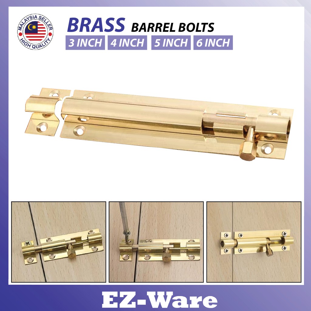 Brass Bolt Gold Tone Security Safety House Room Door Fence Shed Barrel ...