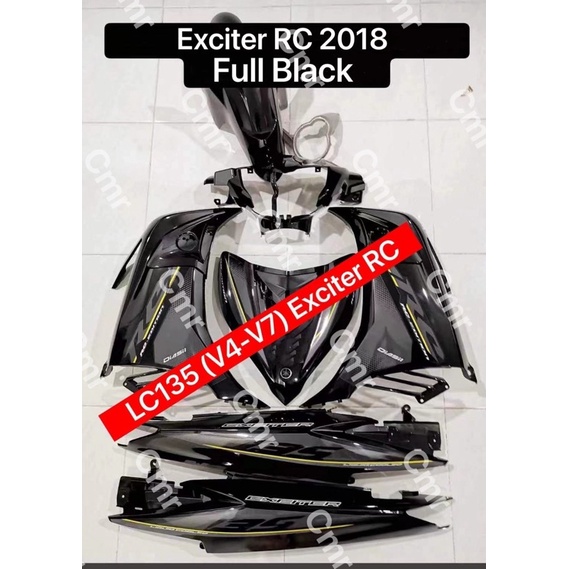 HLD Cover Set Exciter RC Lc135 v2/v3/v4/v5/v6/v7 Full Black | Shopee Malaysia