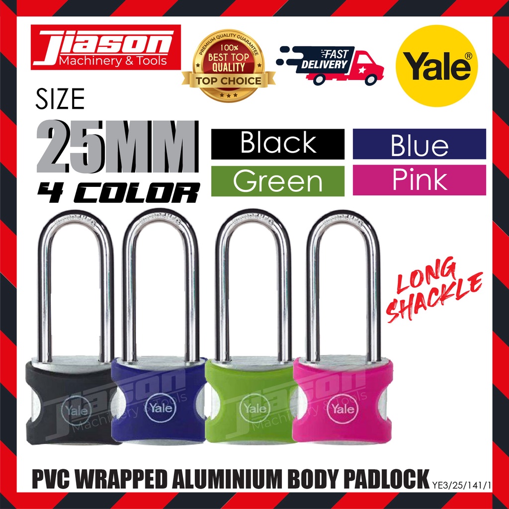 YALE YE3/25/141/1 1PCS 25MM Long Shackle PVC Wrapped Aluminium Body ...