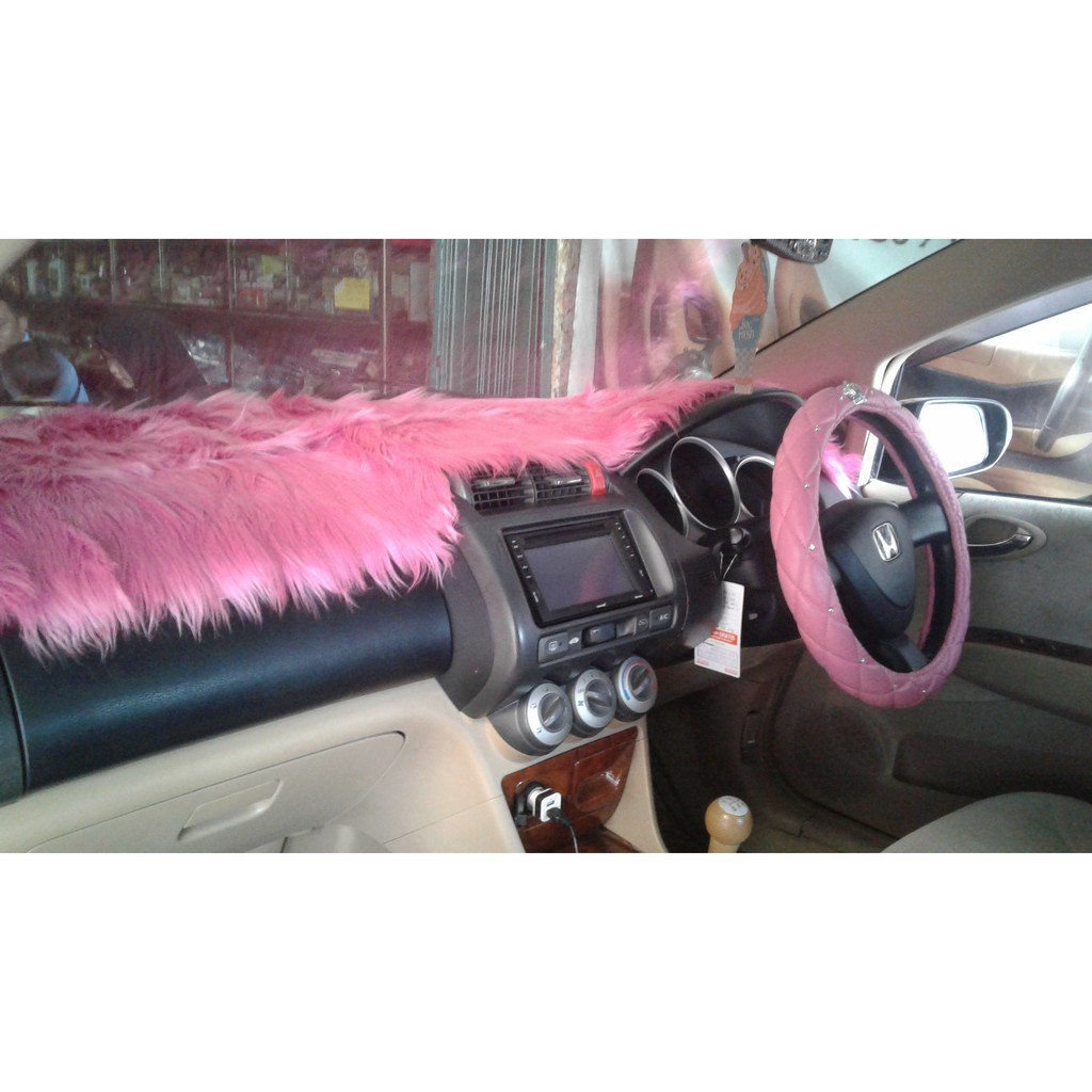 MATAHARI Kingfur Fur Dashboard Soft Pink Color/car Dash matt Light Pink ...