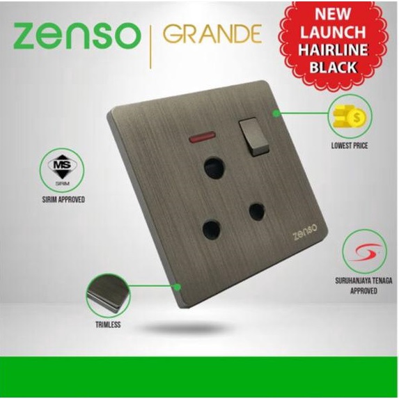 Zenso Grande Socket & Switch 13A 15A 20A 1g 2g 3g 4g Door Bell Auto ...