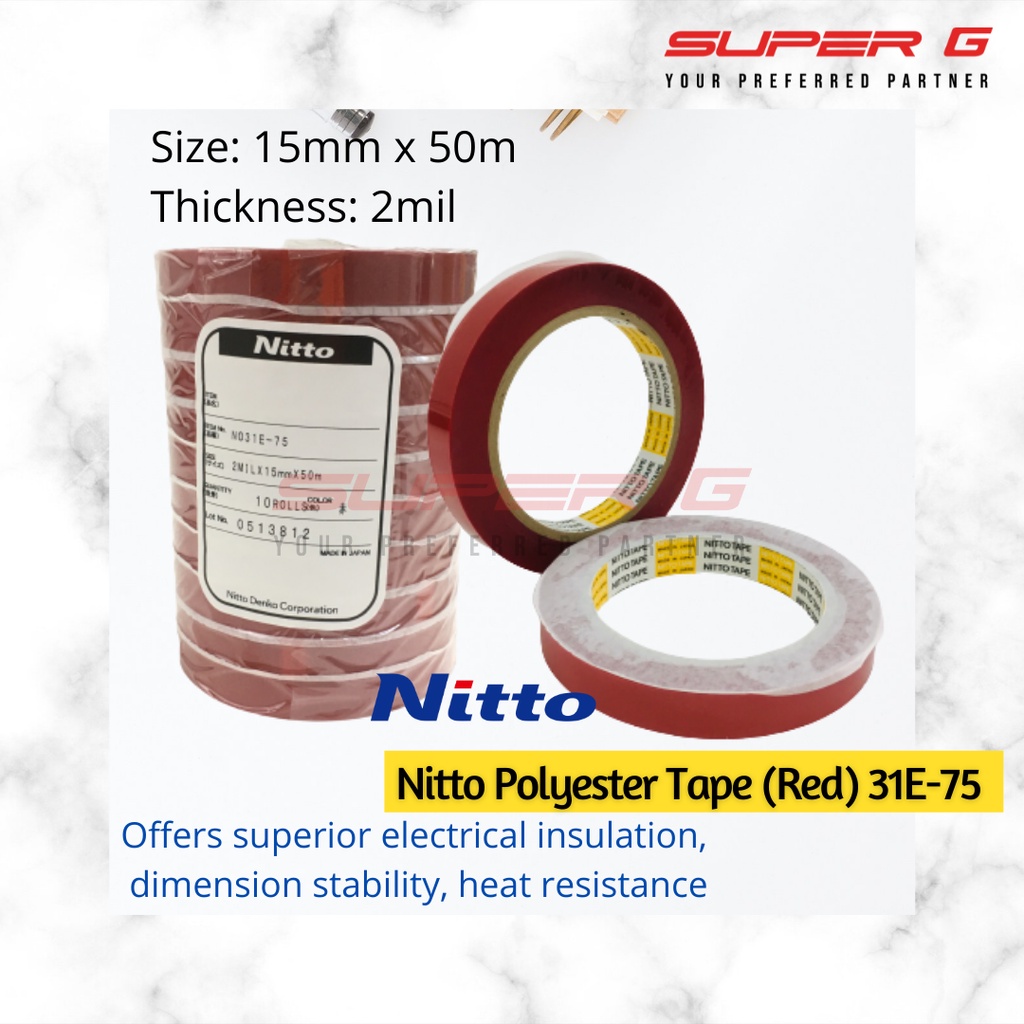Nitto Polyester Adhesive Tape No.31E (Red) | Shopee Malaysia