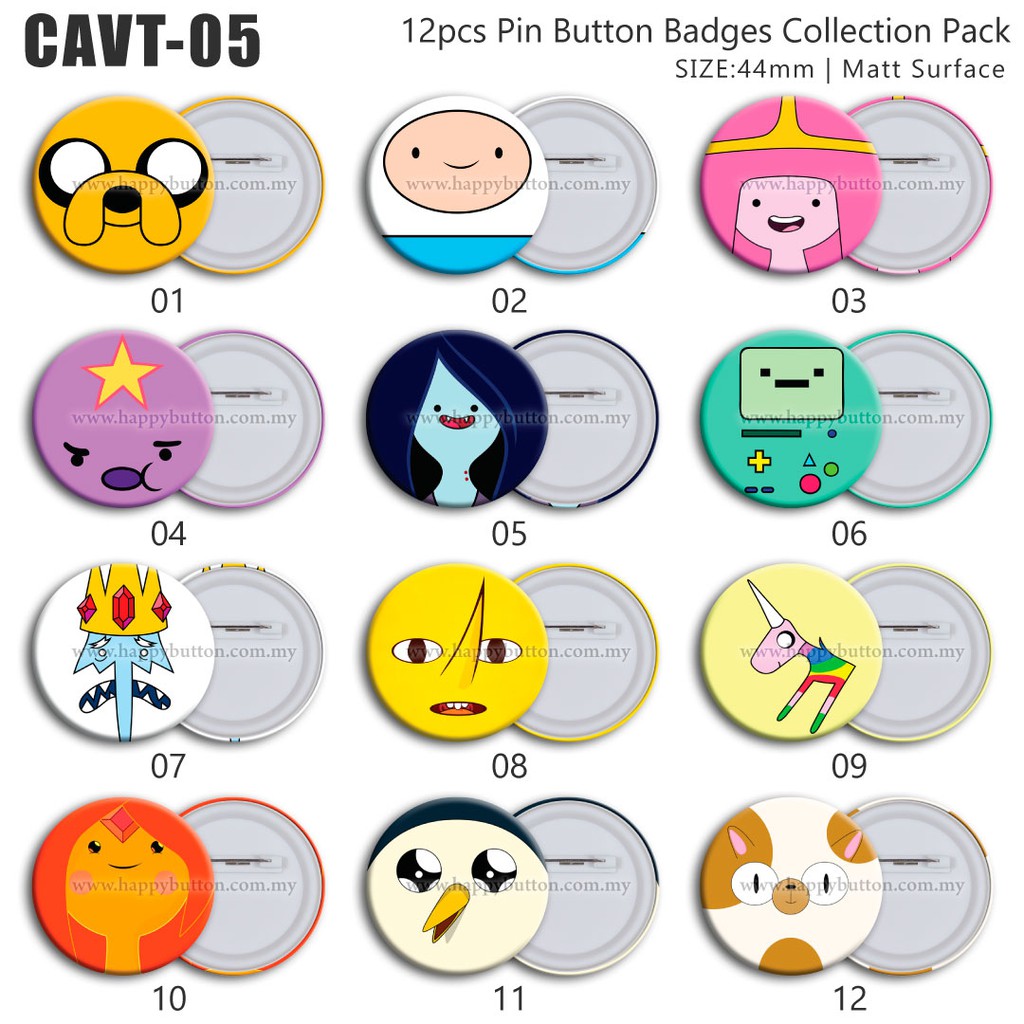 Button Badge - ADVENTURE TIME (Collection) | Shopee Malaysia
