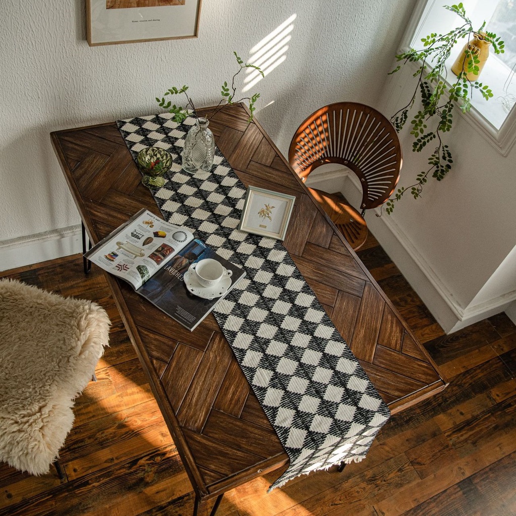 Nordic Table Runner for Coffee Table Long Table Cover Woven Cotton ...